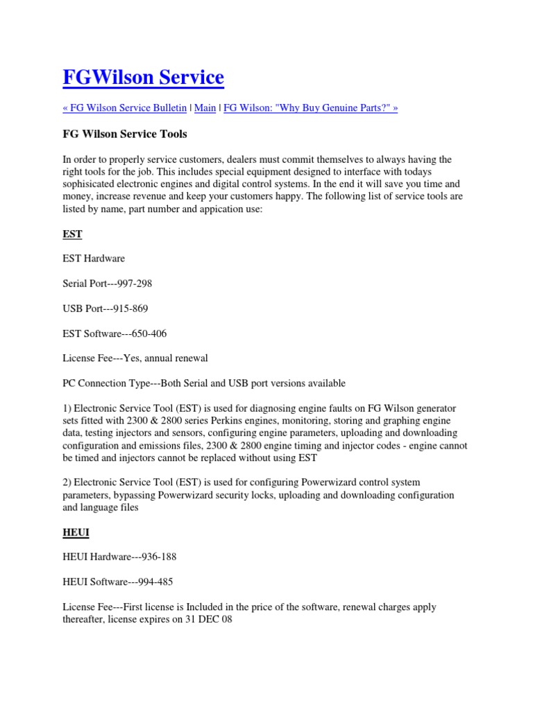 Generator Service Kit | PDF | Personal Computers | Fuel Injection