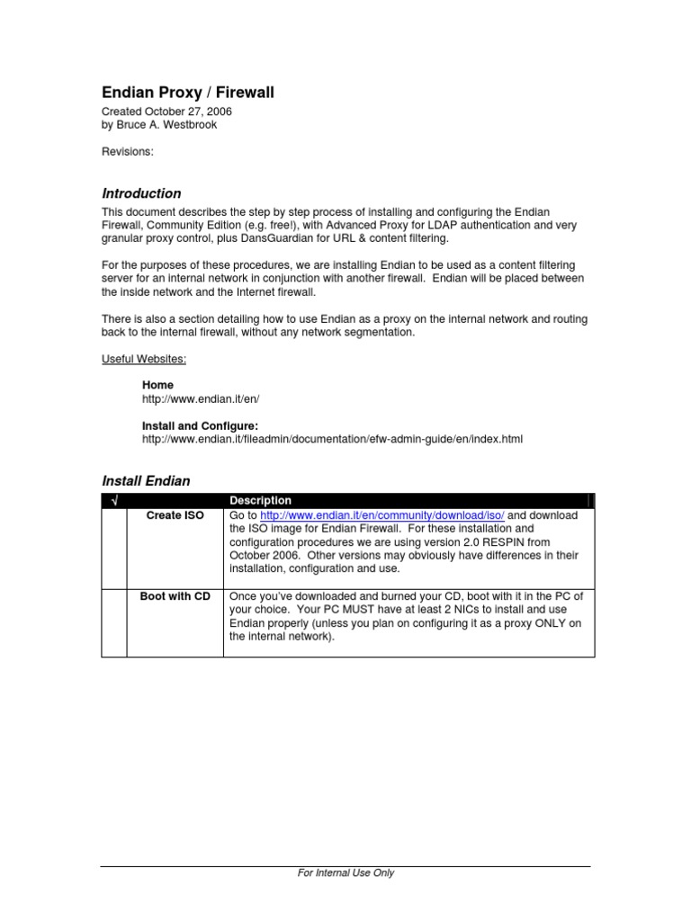 Endian Firewall Installation and Configuration | PDF
