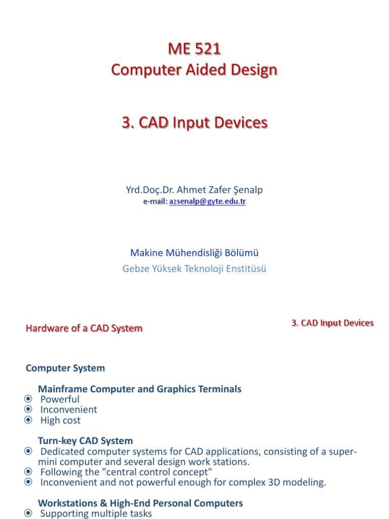 03-CAD Input Devices | PDF | Input/Output | Digital Technology