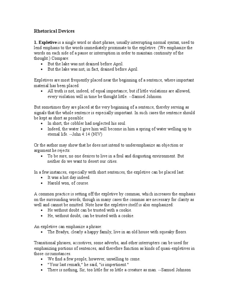 Rhetorical Devices | PDF | Philology | Language Arts & Discipline