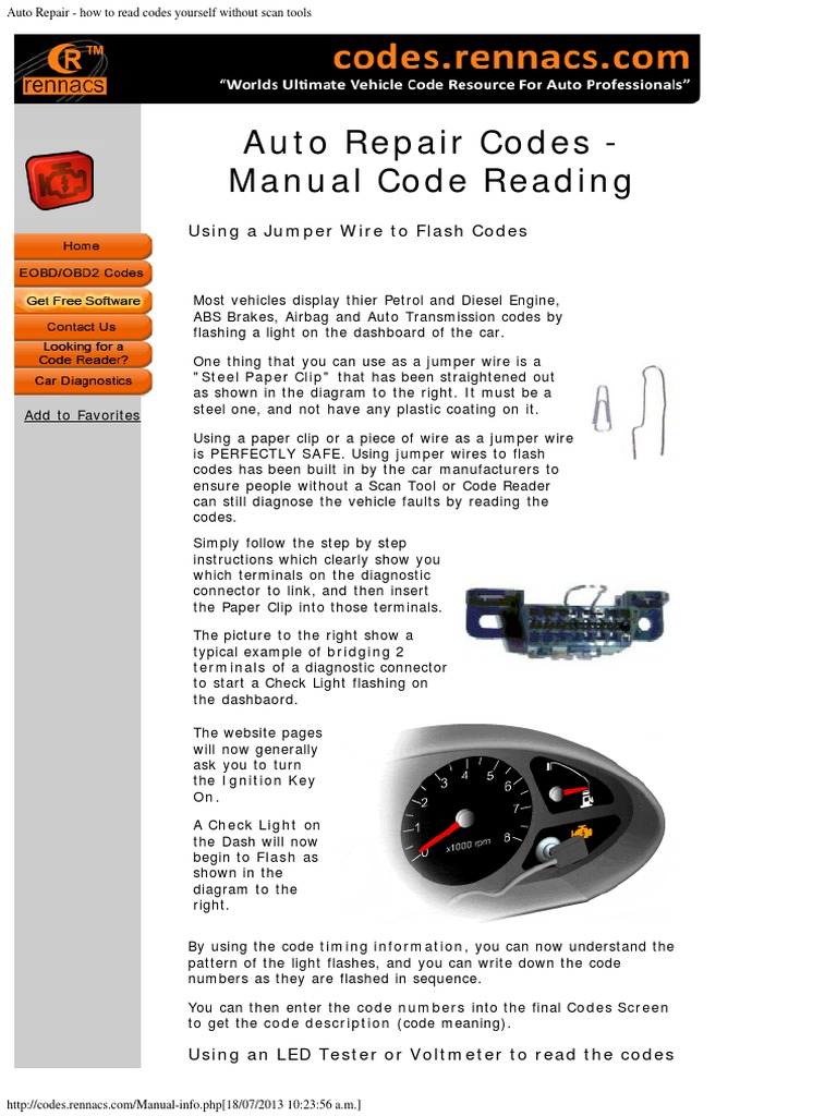 Manual Code Reading for Auto Repair | PDF | Electrical Engineering ...