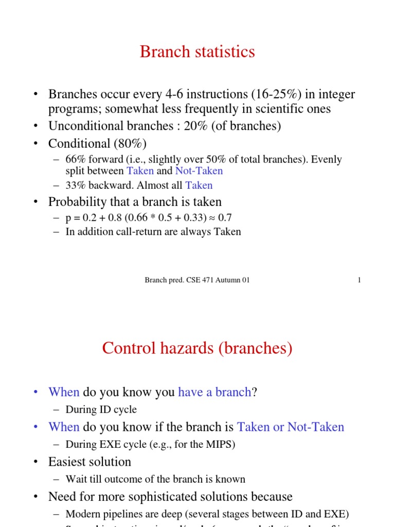 Computer Architecture: Branching | PDF | Central Processing Unit | Office Equipment