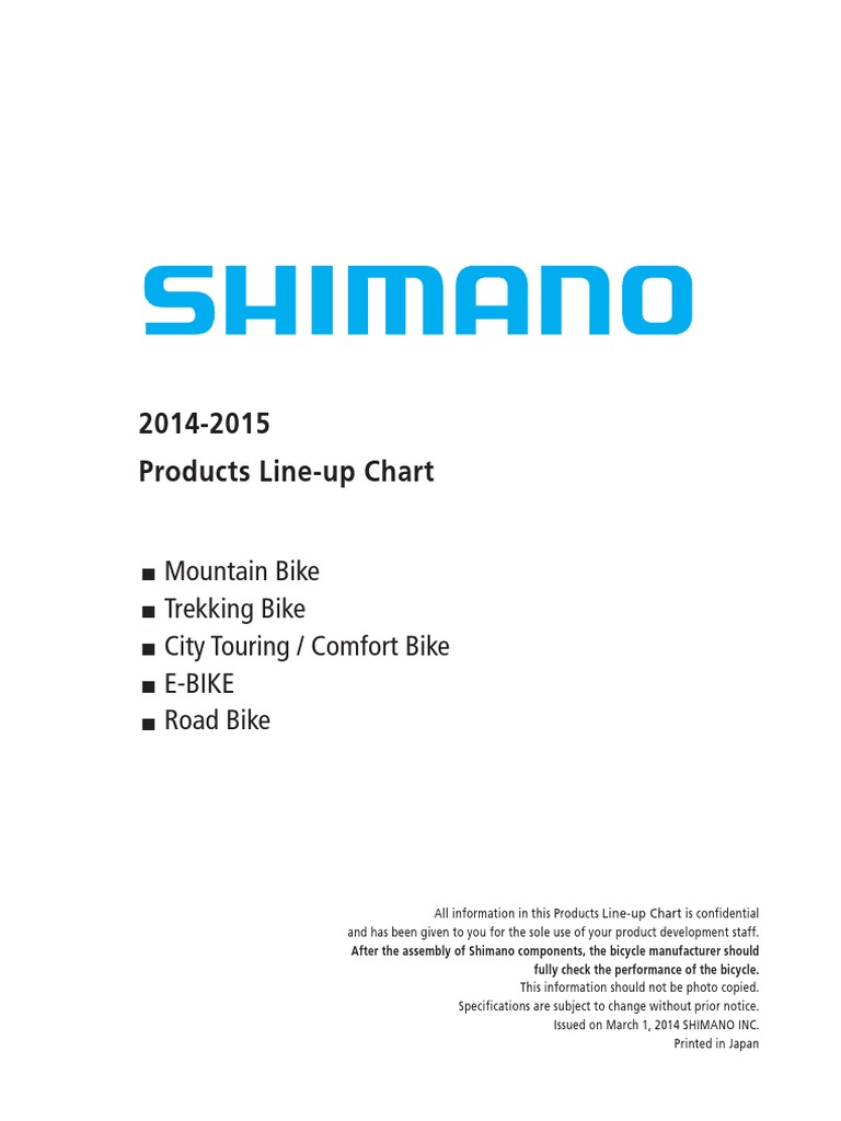 2014-2015 Products Line-Up Chart: Mountain Bike Trekking Bike City ...