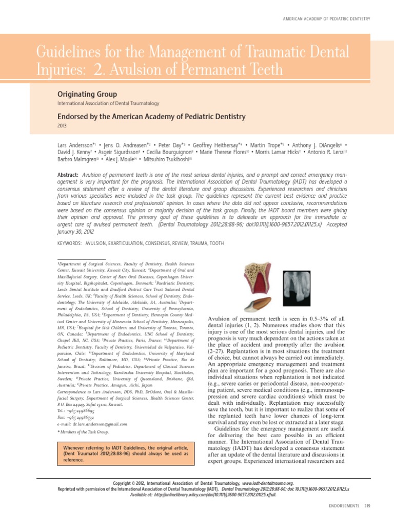 E Avulsion | PDF | Dentistry | Oral And Maxillofacial Surgery