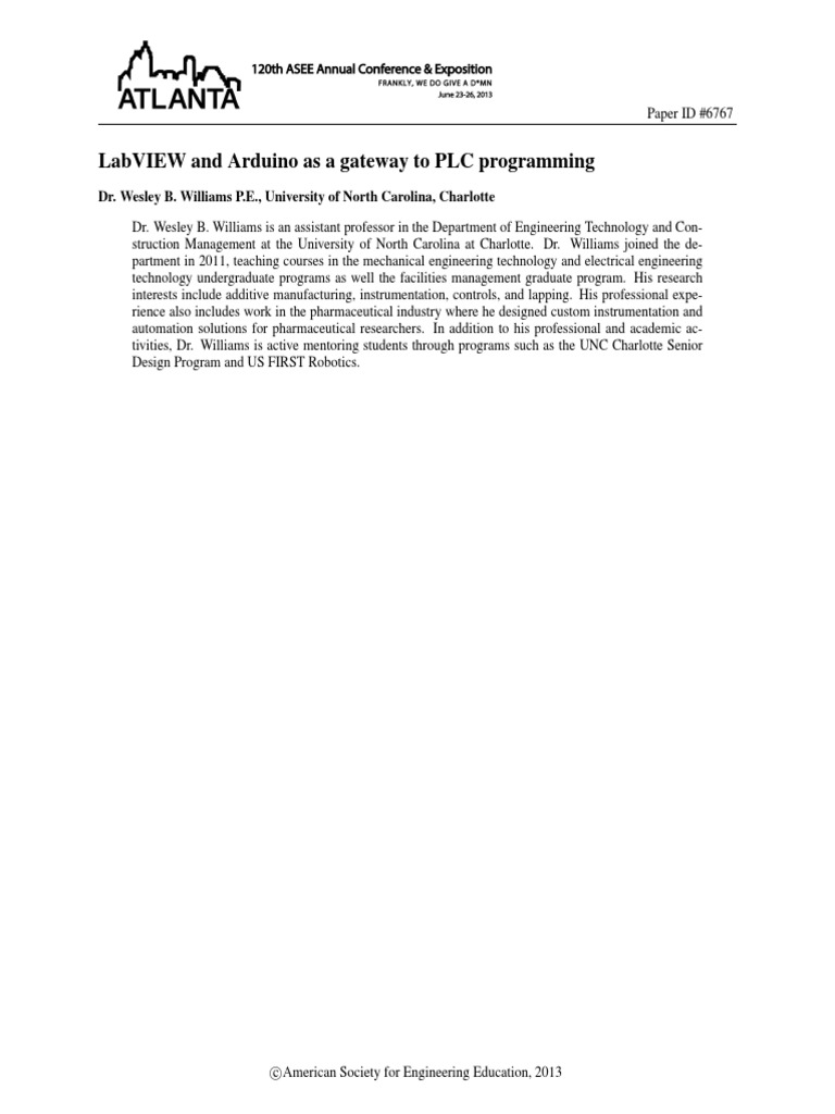 LabVIEW Arduino PLC Revised 2 | PDF