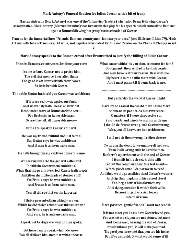 Julius Caesar Brutus Speech