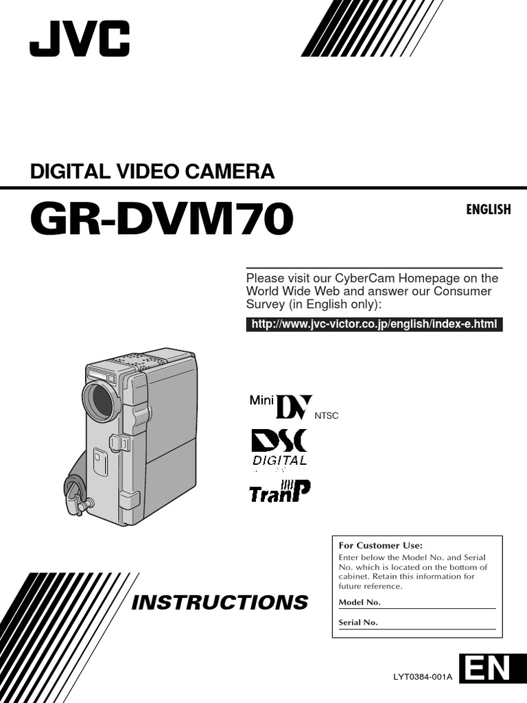 Gr-dvm70 JVC Camcorder | PDF | Battery Charger | Digital Camera