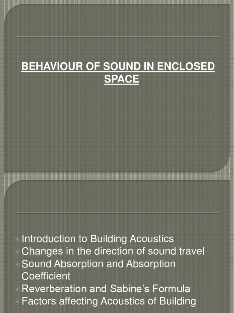 Sound Behavior in Enclosed Spaces | PDF | Wavelength | Sound