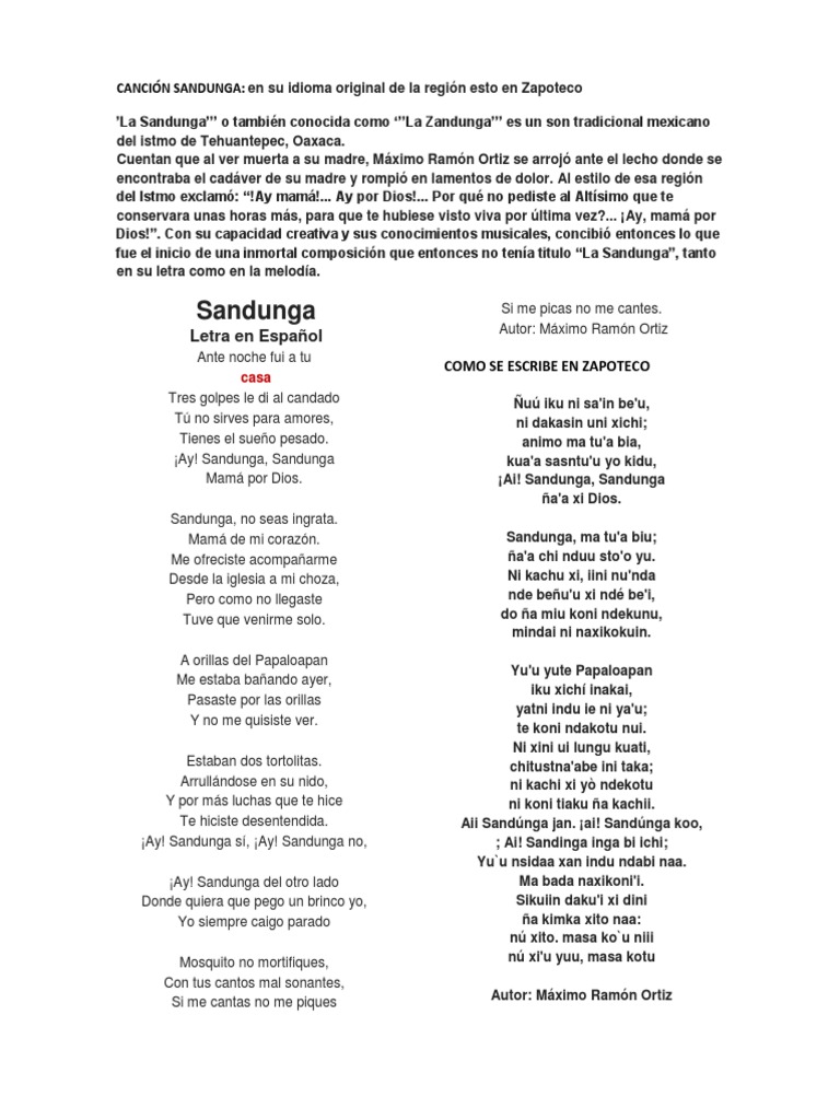 Canción Sandunga | PDF