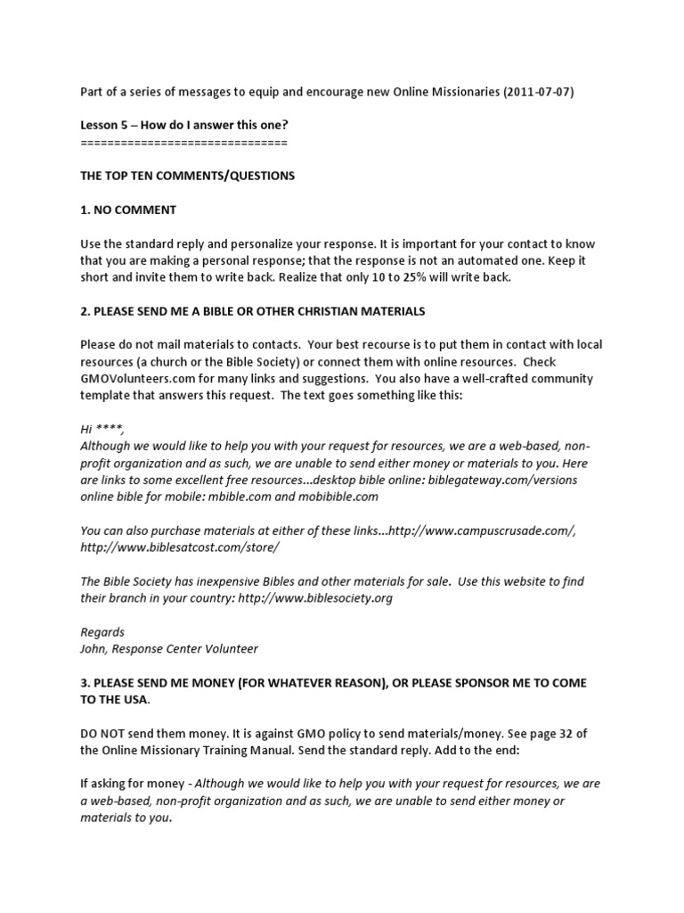 Lesson 5 - How Do I Answer This One? | PDF | Online And Offline | Jesus