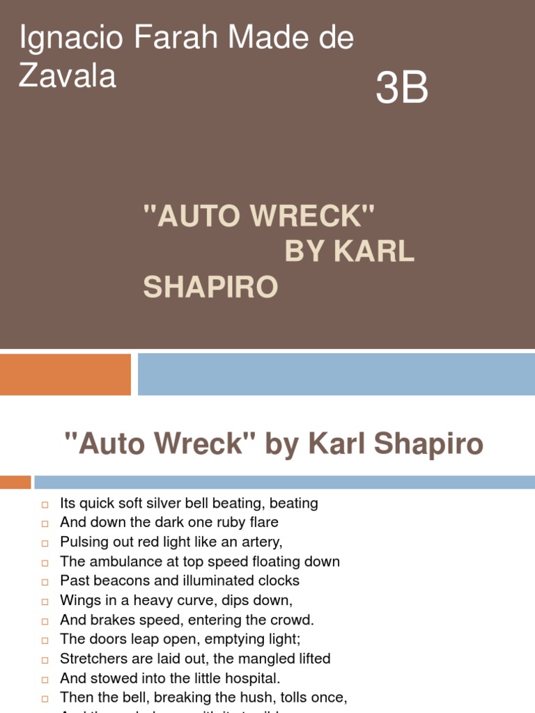 Auto Wreck by Kark Shapiro | PDF | Poetry