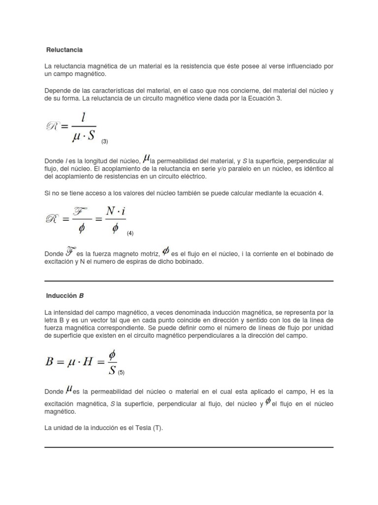 Reluctancia Final | PDF | Campo magnético | Magnetismo