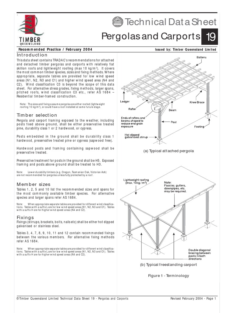 Technical Data Sheet Pergolas and Carports | PDF | Lumber | Paint