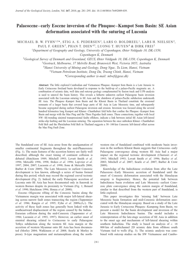 Fyhn Et Al. 2010 Palaeocene-Early Eocene Inversion of The Phuquoc ...