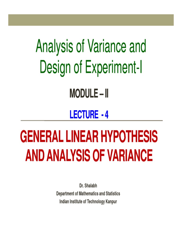 Lecture4 Module2 Anova 1 | PDF | Regression Analysis | Vector Autoregression