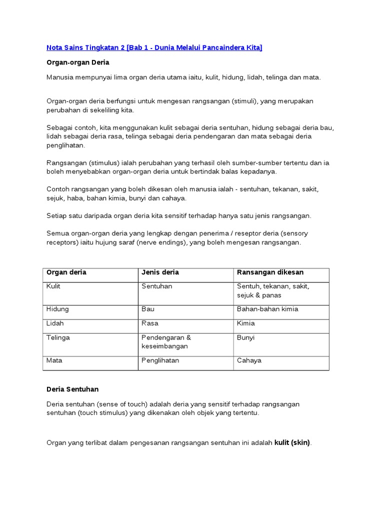 Nota Sains Tingkatan 2 Bab 1 Pdf