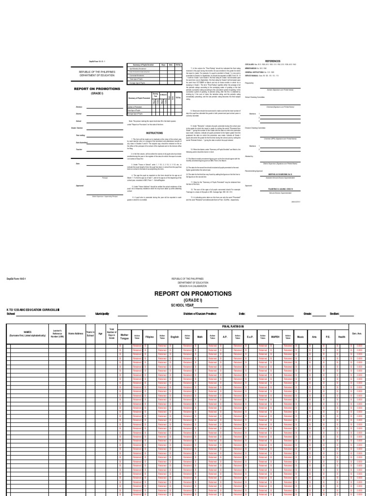 Form 18-E-1 Finalto (Grades I) | PDF | Government | Further Education