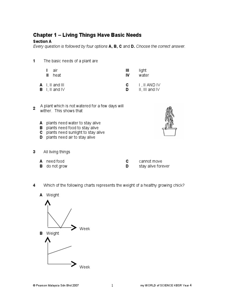 Chapter 1 - Living Things Have Basic Needs | PDF | Seed | Atmosphere Of ...