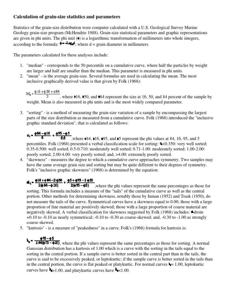 Calculation of Grain-Size Statistics and Parameters Through Graphical ...