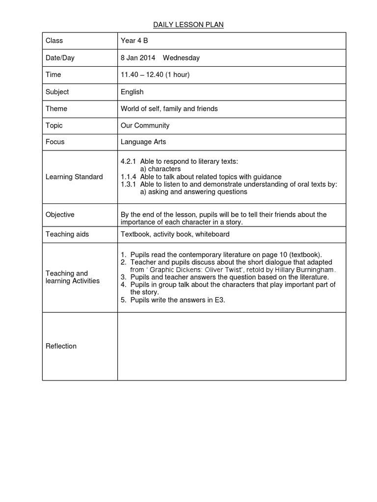 KSSR Year 4 Unit 1 - Language Arts | PDF
