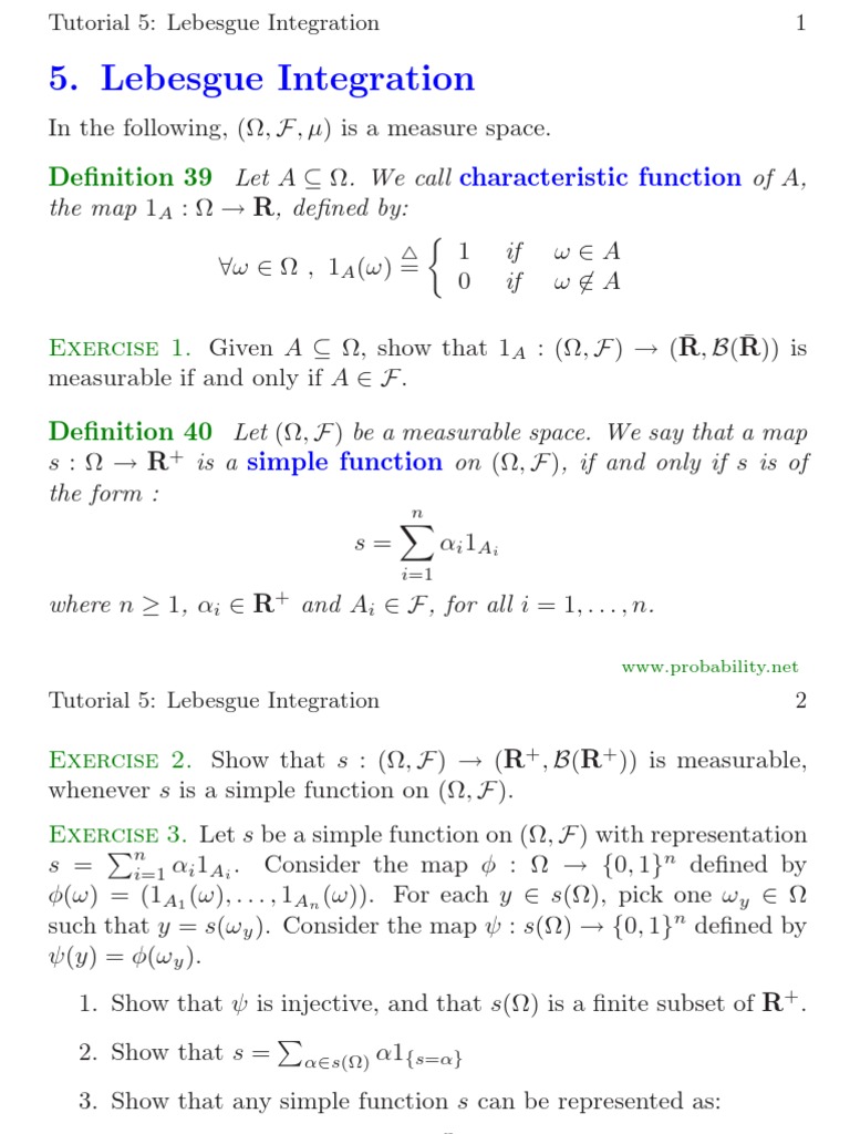 Lebesgue Integral | PDF | Lebesgue Integration | Measure (Mathematics)