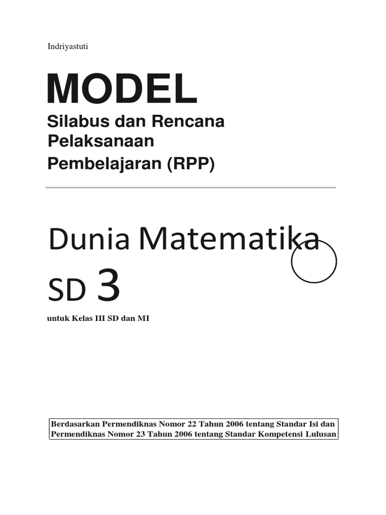 RPP Matematika SD Kelas 3 | PDF