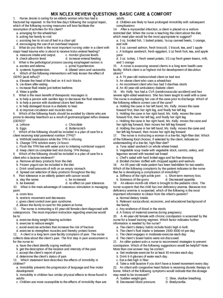 Nclex Exam | PDF | Urinary Incontinence | Clinical Medicine