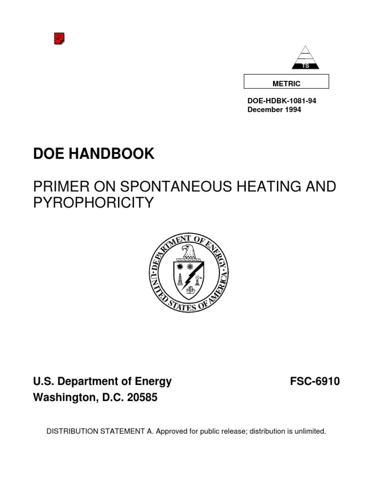 DOE Handbook Primer in Spon Heat and Pyrophoicity | PDF
