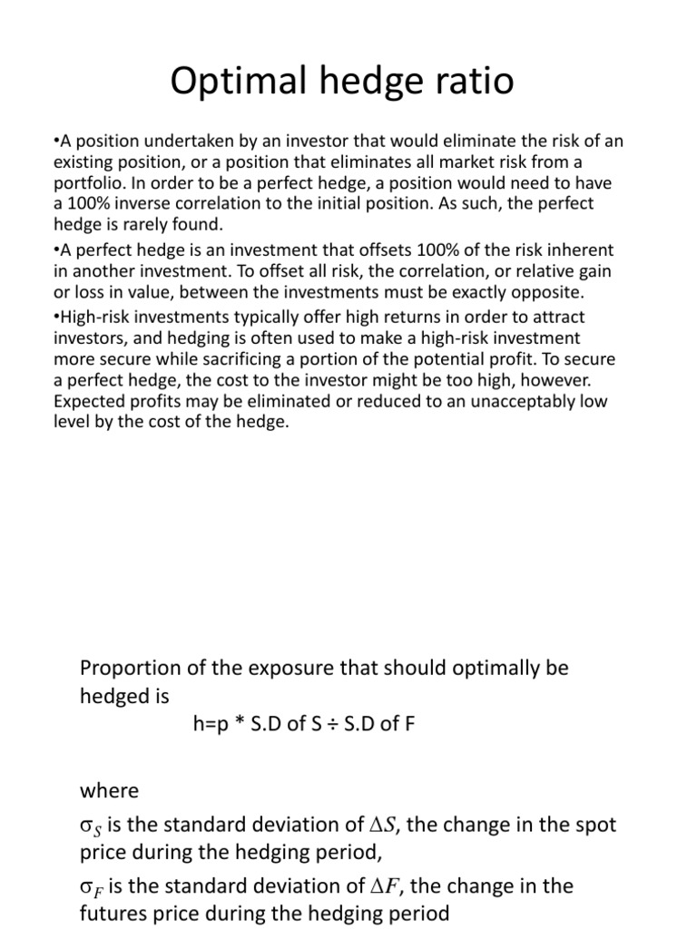 Optimal Hedge Ratio | PDF | Hedge (Finance) | Futures Contract