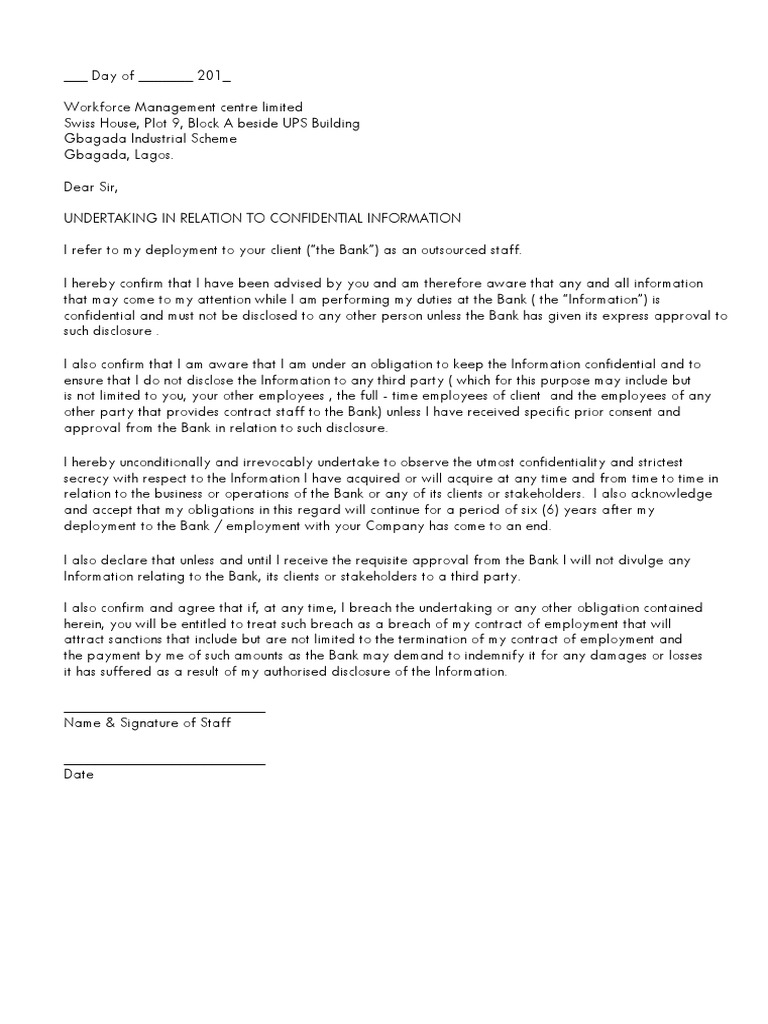 Bond of Secrecy Form | PDF | Confidentiality | Breach Of Contract