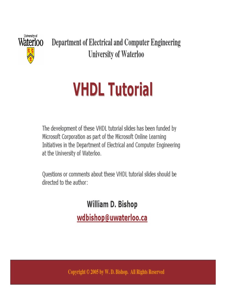 VHDL Tutorial | Download Free PDF | Vhdl | Logic Synthesis