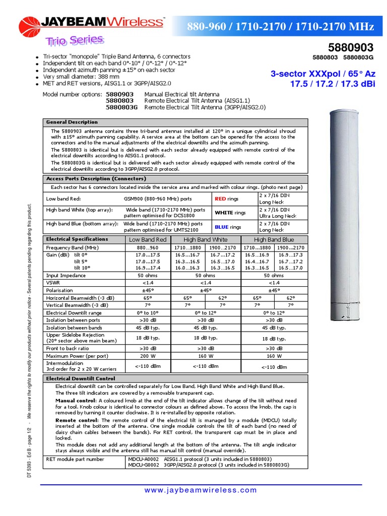 Jaybeam 5880903 | PDF | Decibel | Electrical Engineering