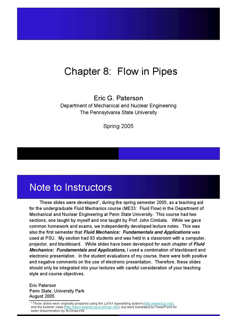 Flow in Pipe | PDF | Fluid Dynamics | Laminar Flow