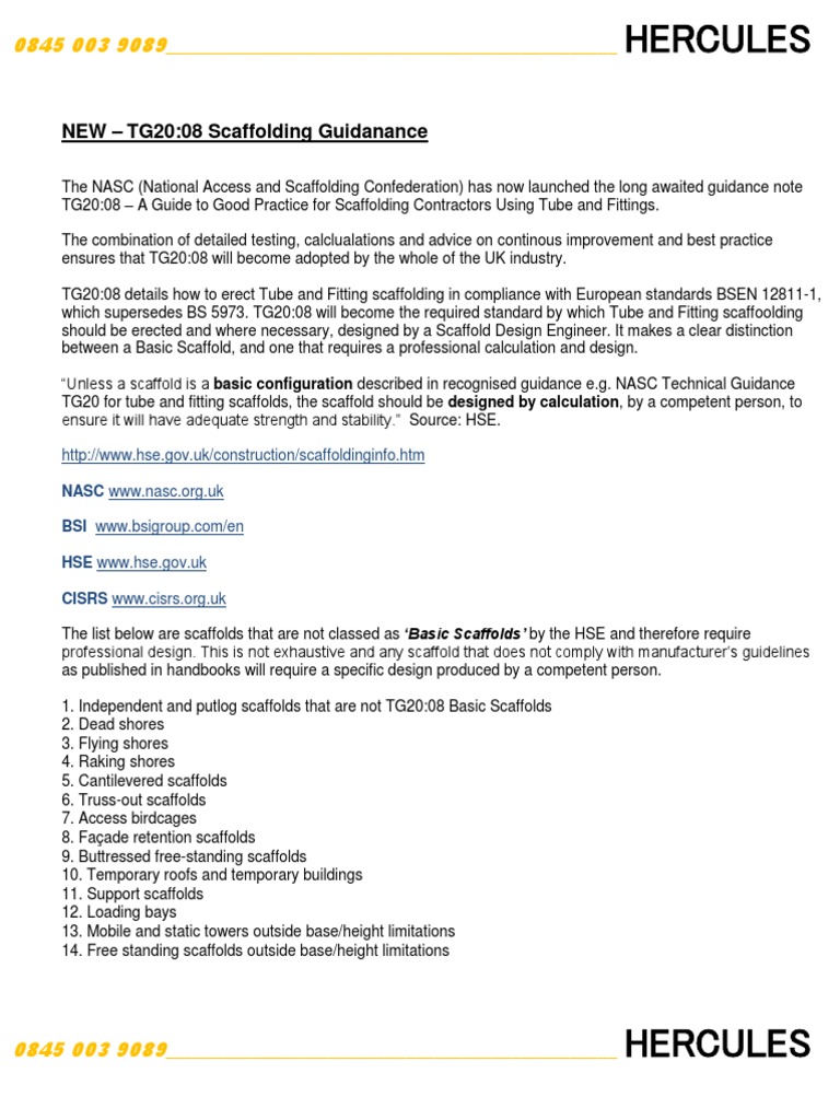 TG20 08 Scaffolding Guidanance | PDF