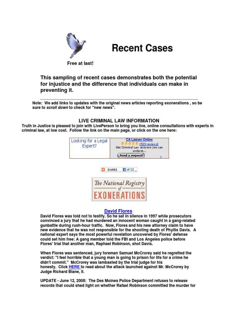 Free at Last | PDF | Innocence Project | Prosecutor