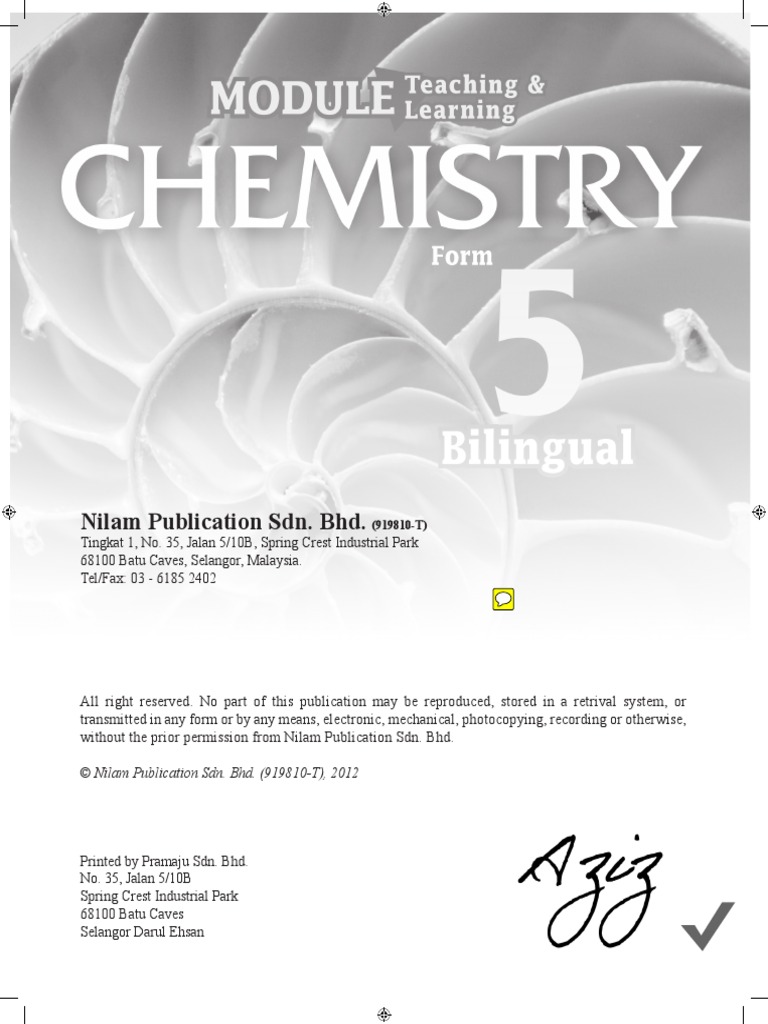 Nilam Chemistry Form 5 | PDF