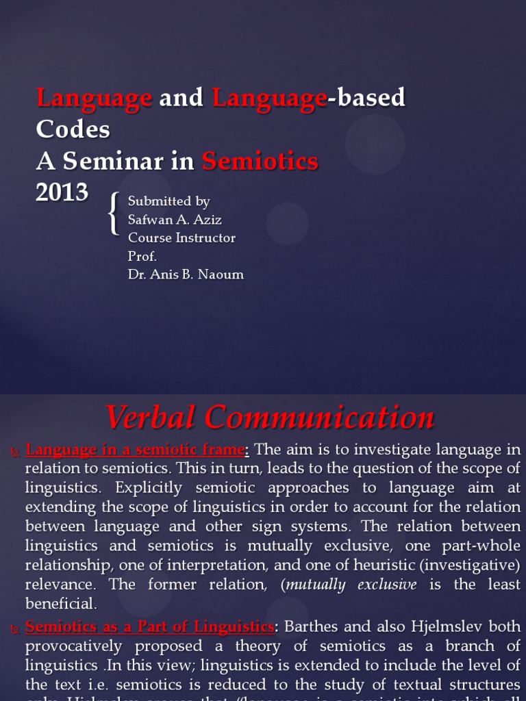Language & Language Based Codes | PDF | Linguistics | Semiotics