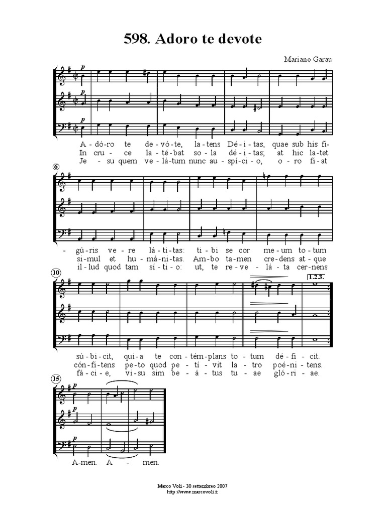 Adoro Te Devote - Garau | PDF