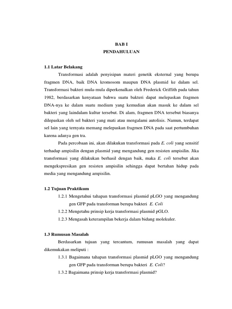 Transformasi DNA dan Teknik PCR | PDF