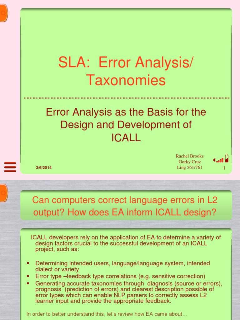 Error Analysis | Download Free PDF | Second Language | Second Language Acquisition