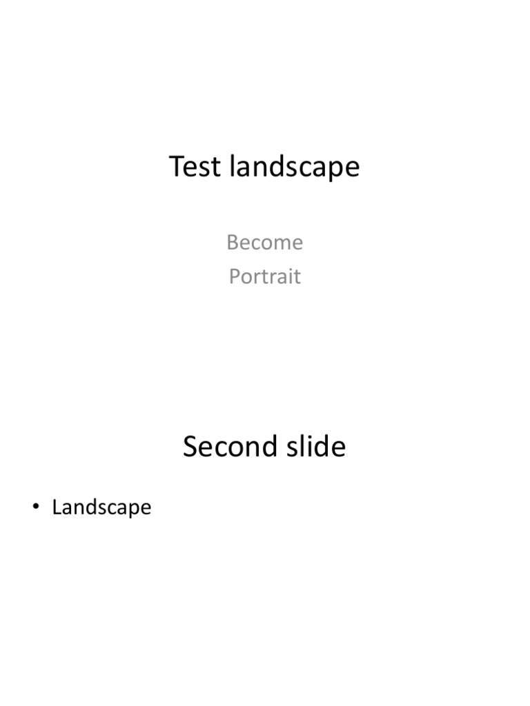 Test Landscape: Become Portrait | PDF