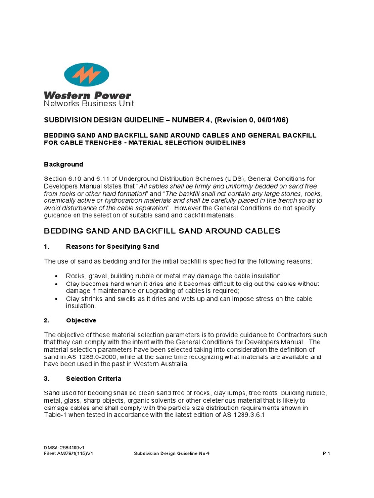 Bedding Sand Cable Trench | PDF | Physical Sciences | Chemistry