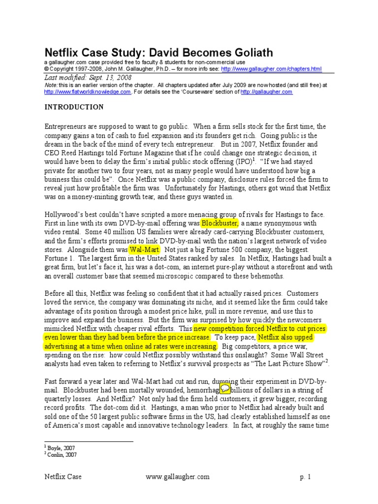 Netflix Case | PDF | Netflix | Streaming Media