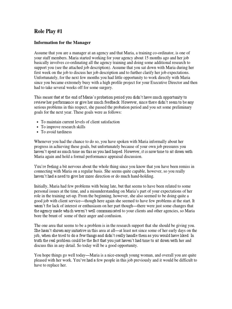 HR Role Play | PDF | Facilitator | Evaluation