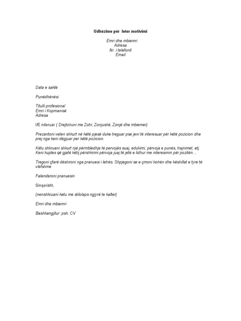 Si Te Shkruhet Nje Leter Motivuese | PDF