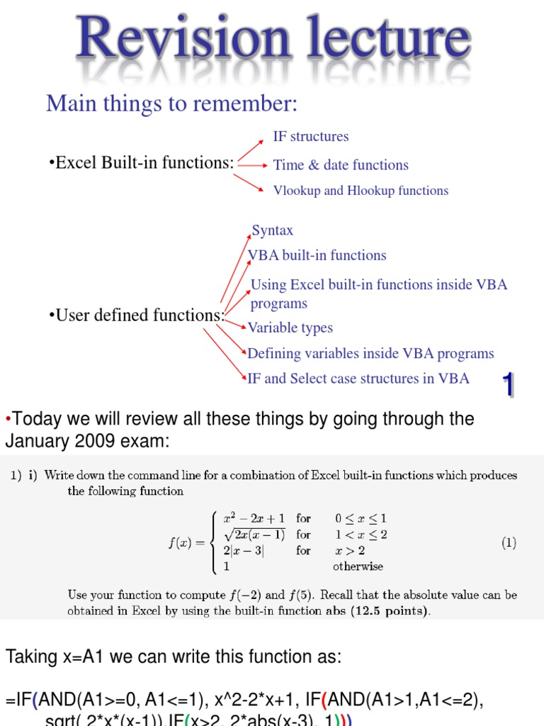 Revision Excel VBA | PDF