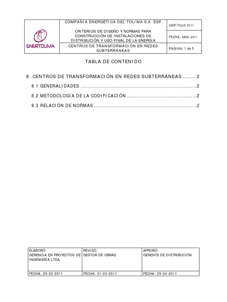 Enertolima-Capitulo 8 Centros de Transformacin en Redes | PDF | Pintar ...