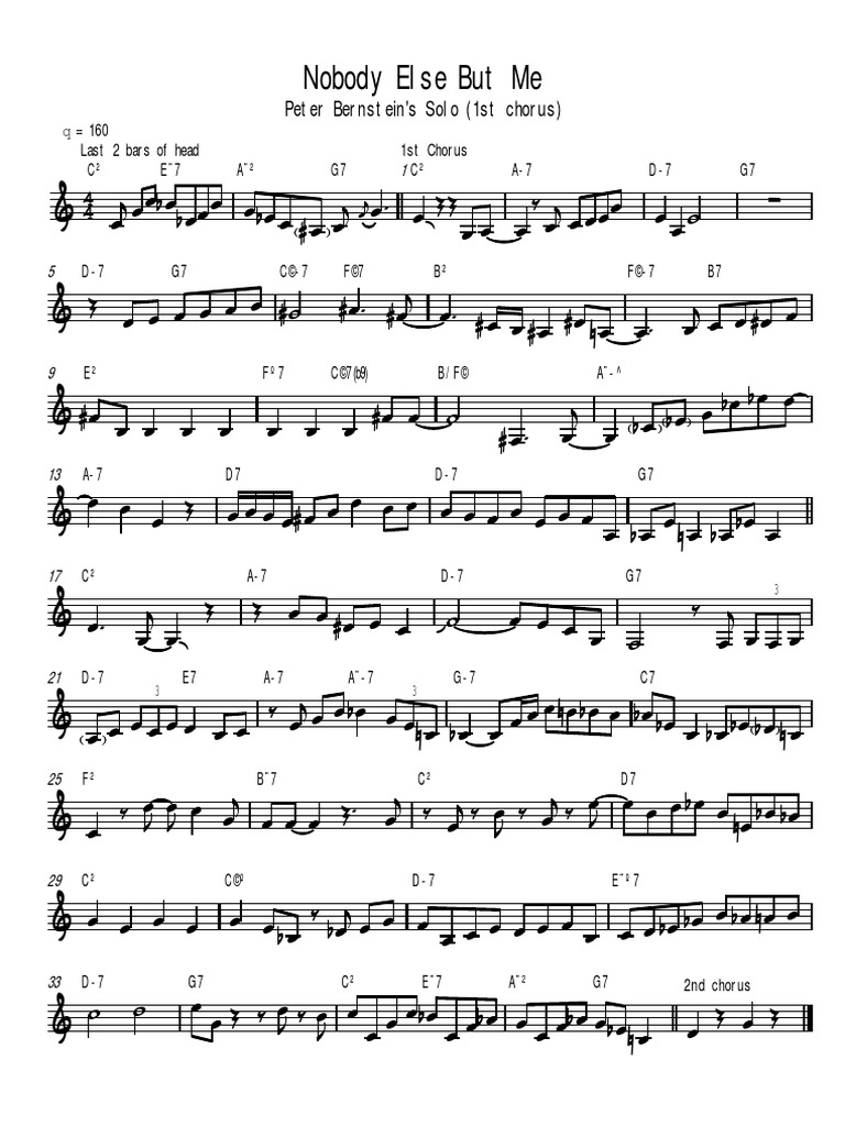 Nobody Else But Me - Peter - Bernstein | PDF