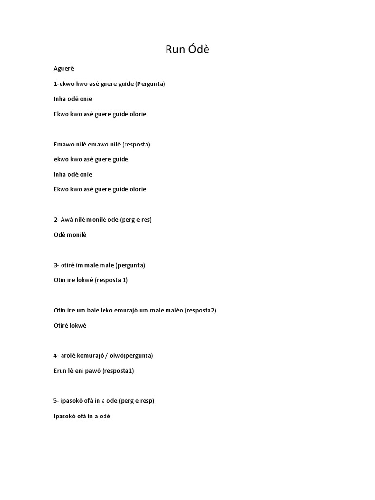 Run Ódè | PDF | Fonética | Forma poética