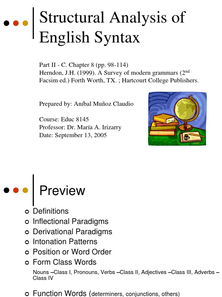 Structural Analysis of English Syntax | PDF | Adjective | Part Of Speech